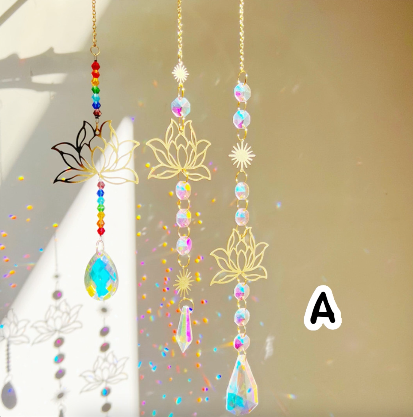 Lotus Shape Crystal Suncatcher Set of 3 – Daisy Handmade Crafts